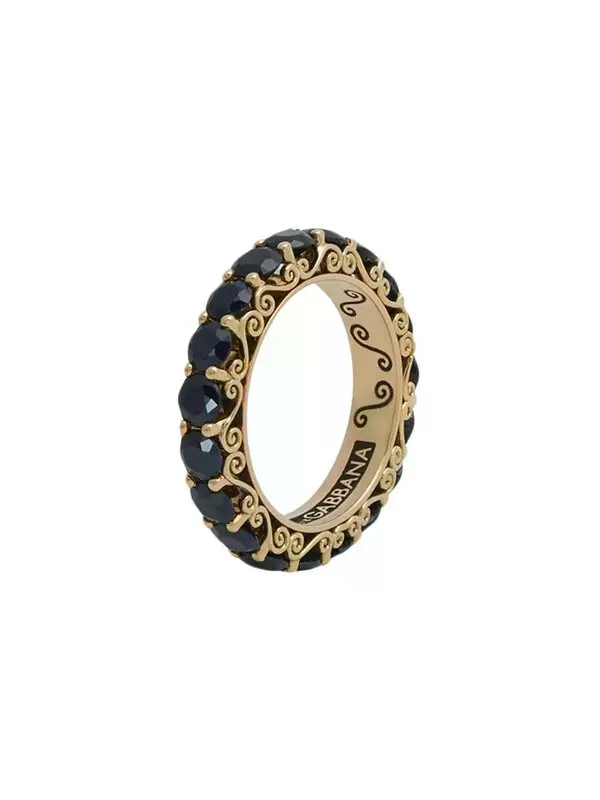 Dolce & Gabbana 18k Yellow Gold Sapphire Ring - Black