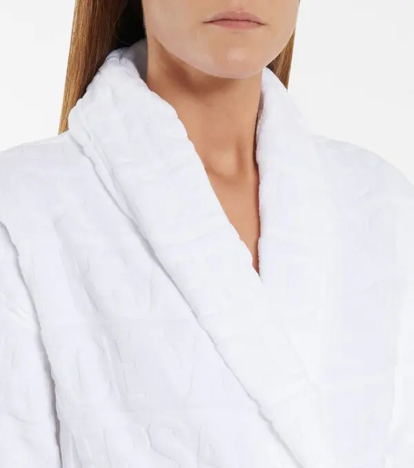 Versace Baroque Cotton Bathrobe - White