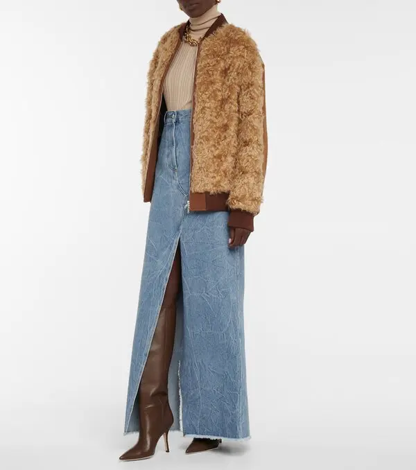 Dries Van Noten Denim Maxi Skirt