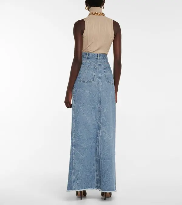 Dries Van Noten Denim Maxi Skirt