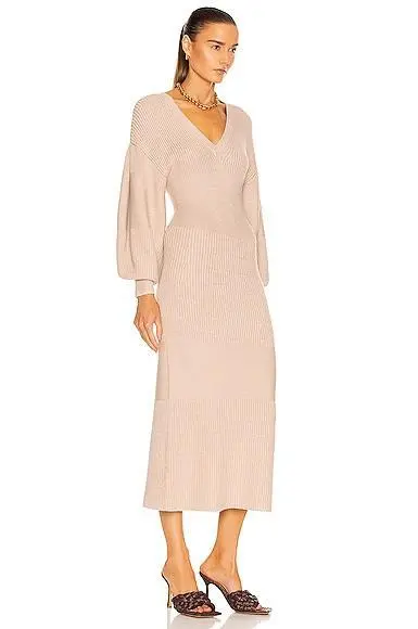Staud Carnation Dress In Beige