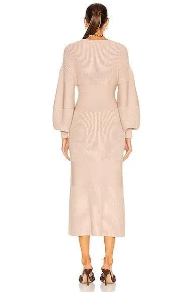 Staud Carnation Dress In Beige