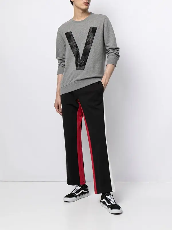 PORTS V Side-stripe Straight Trousers