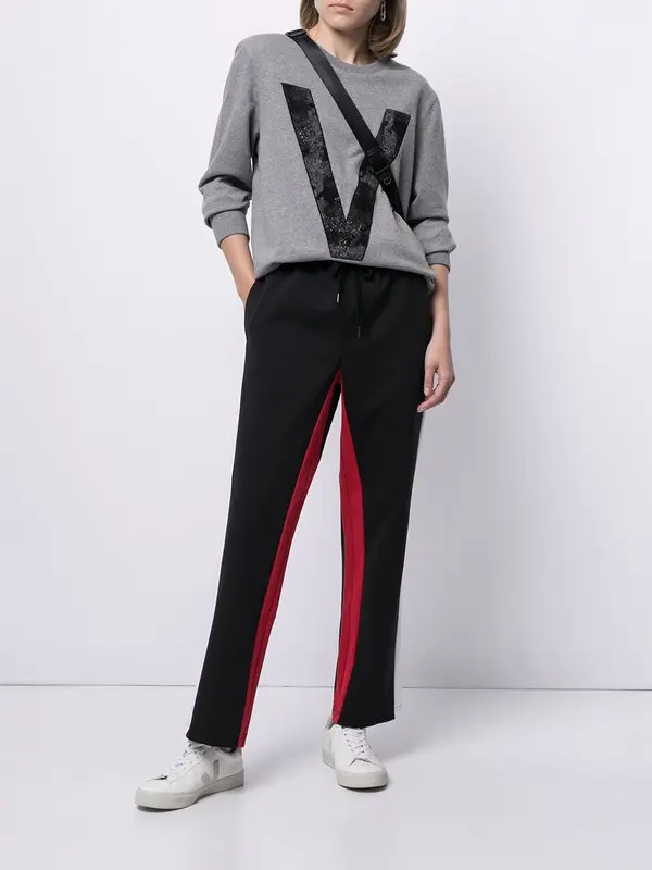 PORTS V Side-stripe Straight Trousers