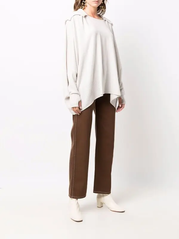 Malo Hooded Draped Cashmere Top