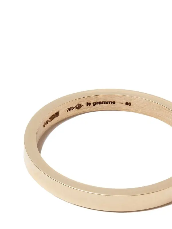 Le Gramme 18k Yellow Engraved Band Ring - Gold