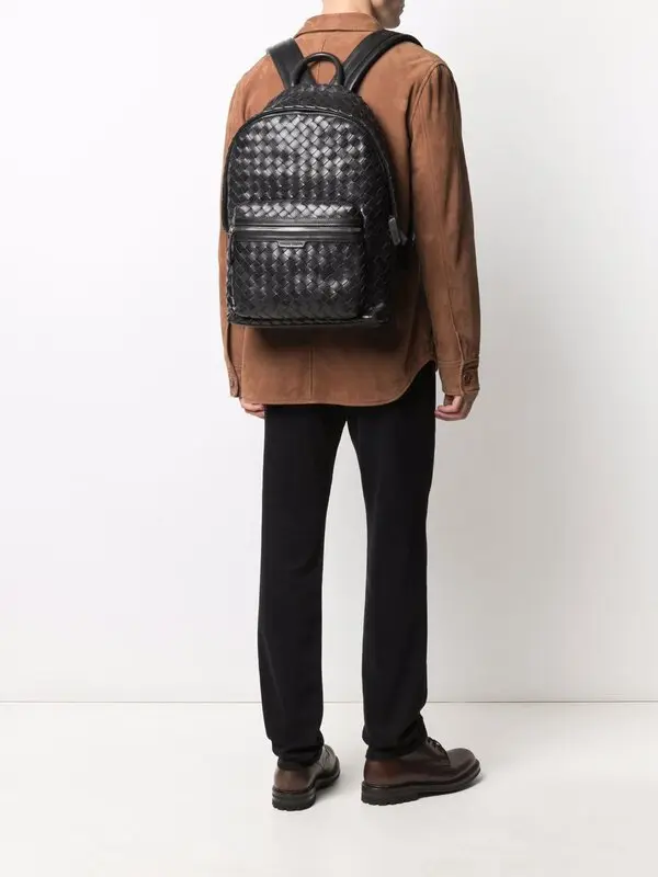 Officine Creative Armor Woven Leather Backpack