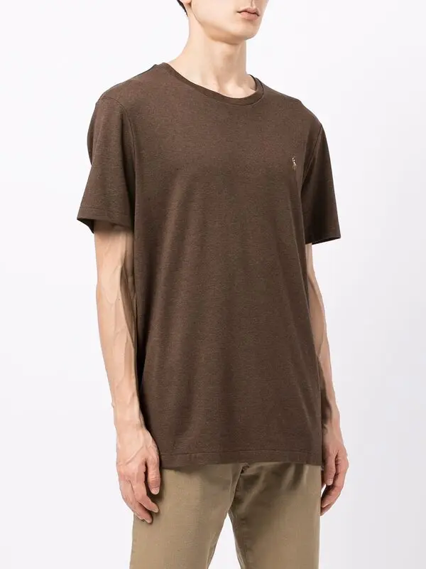 Polo Ralph Lauren Embroidered-logo Short-sleeved T-shirt - Brown