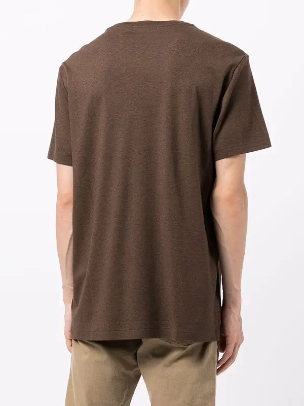 Polo Ralph Lauren Embroidered-logo Short-sleeved T-shirt - Brown