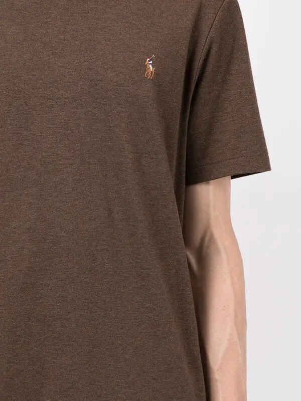 Polo Ralph Lauren Embroidered-logo Short-sleeved T-shirt - Brown