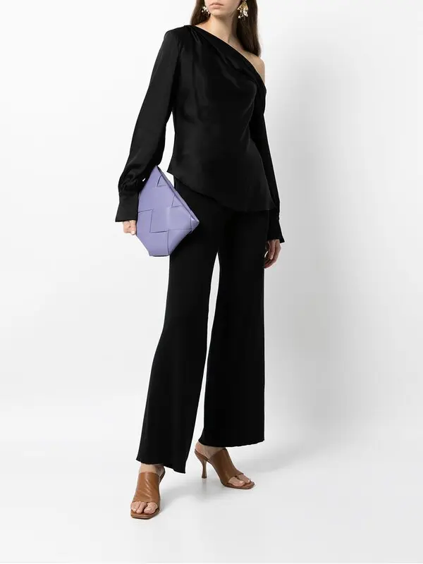 Simkhai Alice One-shoulder Stain Blouse - Black