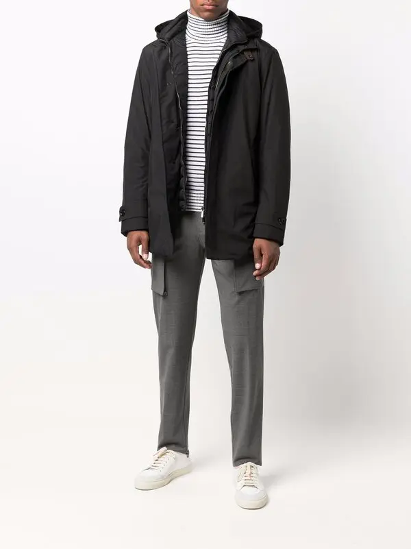 MOORER Raffaello-stp Padded Coat - Black