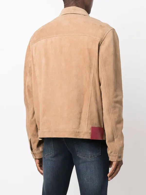 424 Button-up Leather Jacket - Neutrals