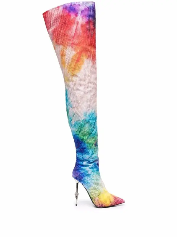 Philipp Plein Tie-dye Print Boots