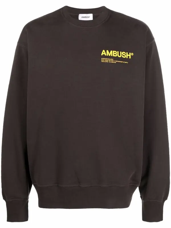 AMBUSH Logo-print Long-sleeve Sweatshirt - Brown