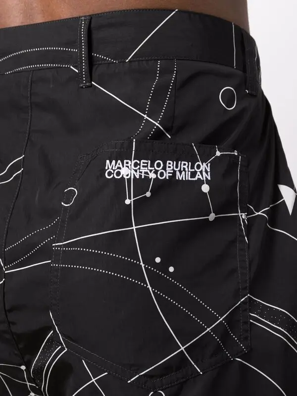COUNTY OF MILAN All Over Astral Pleated Chinos