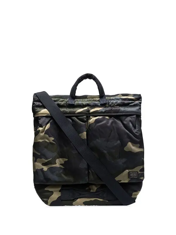PORTER-YOSHIDA & CO Camouflage Print Helmet Tote Bag - Green