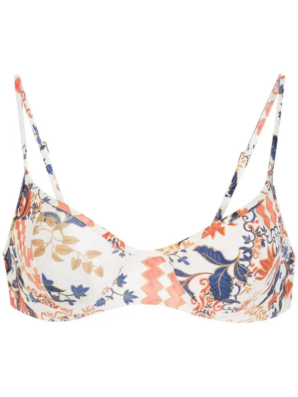 LYGIA & NANNY Cassis Graphic-print Bikini Top - Neutrals
