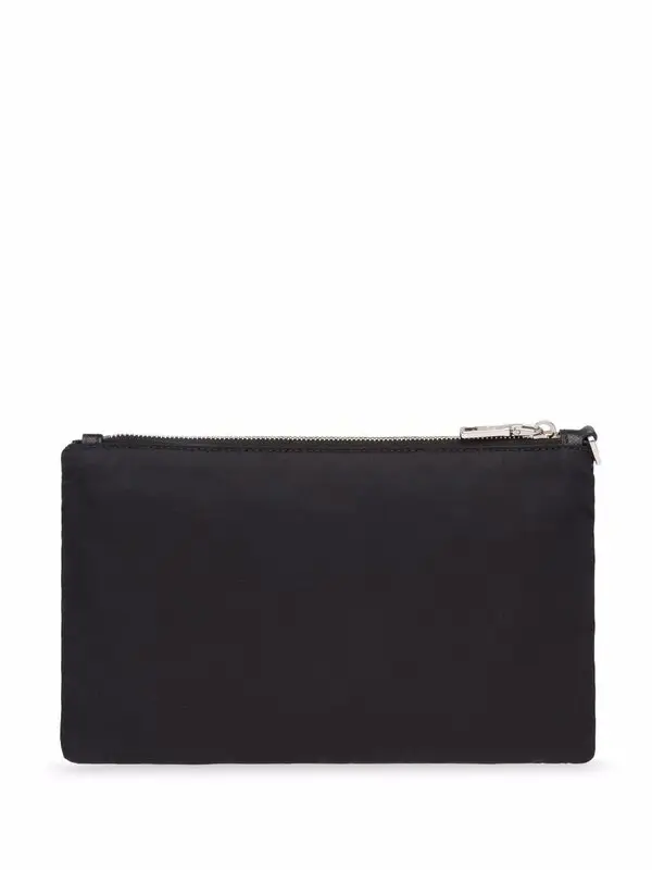 Prada Logo Plaque Clutch Bag - Black