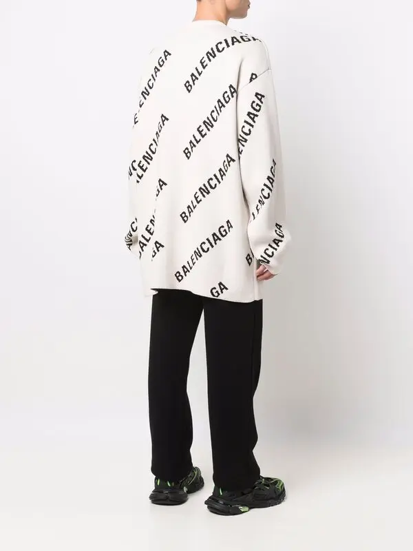 Balenciaga Allover Logo Crew Neck Jumper