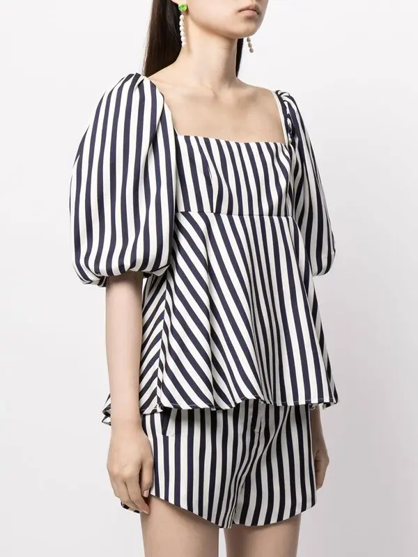 MACGRAW Vienna Striped Top - Blue
