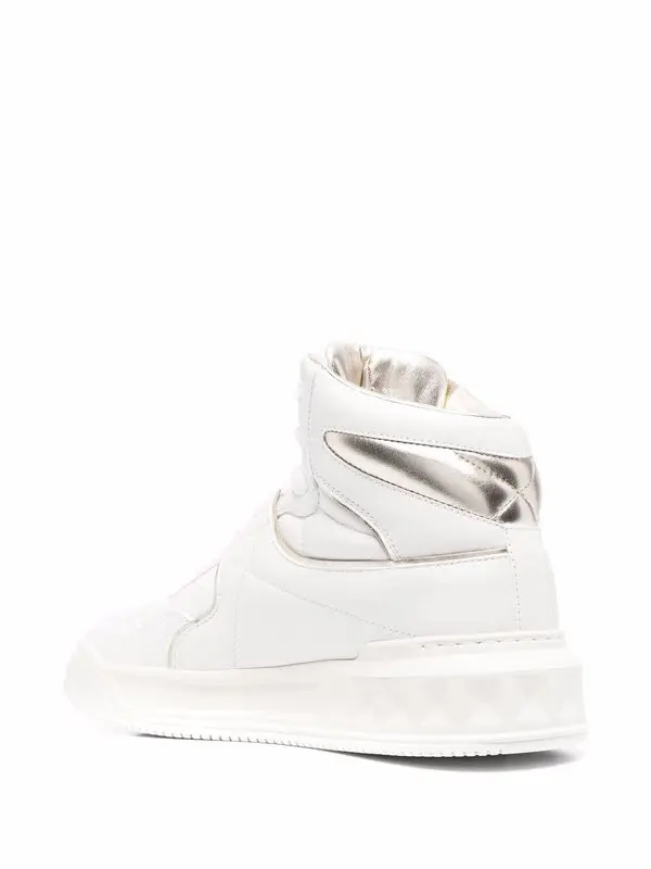 Valentino Garavani Roman Stud-embellished Lace-up Sneakers - White
