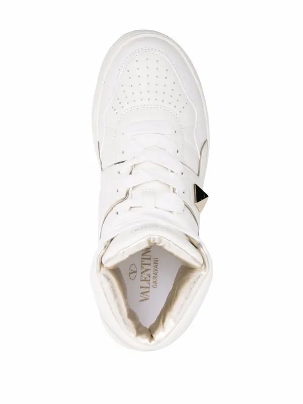 Valentino Garavani Roman Stud-embellished Lace-up Sneakers - White