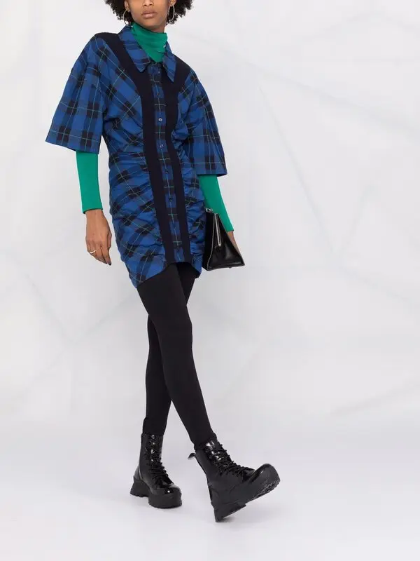 Stella McCartney Ruched Check Shirt-dress