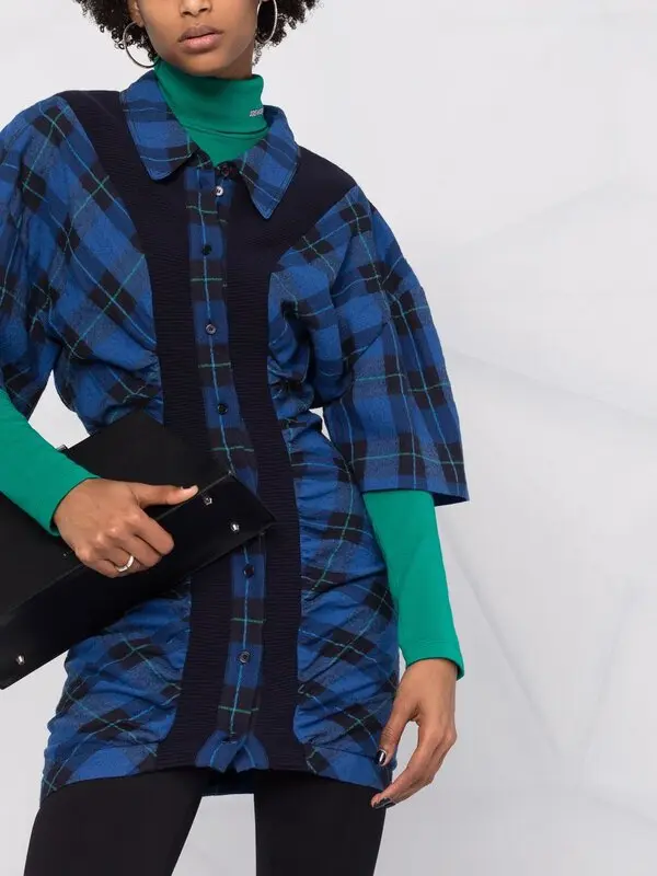 Stella McCartney Ruched Check Shirt-dress