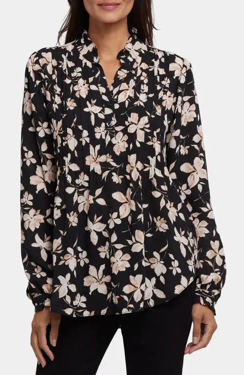 NYDJ Pleated Yoke Peasant Blouse - Claudette