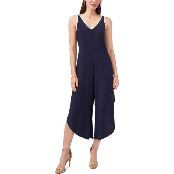 Chaus Genie Sleeveless Wide Leg Jumpsuit - Navy