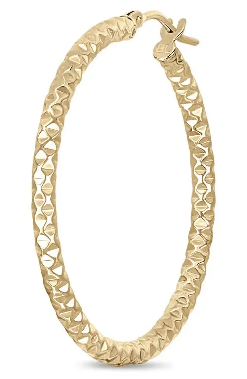 Bony Levy 14k Gold Textured Hoop Earrings - Yellow