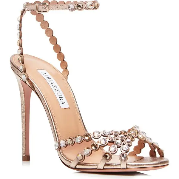AQUAZZURA Tequila Crystal Sandal - Copper