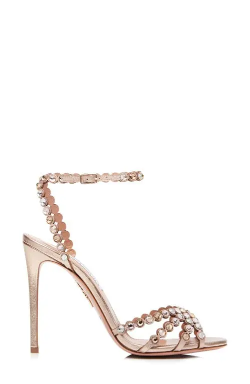AQUAZZURA Tequila Crystal Sandal - Copper