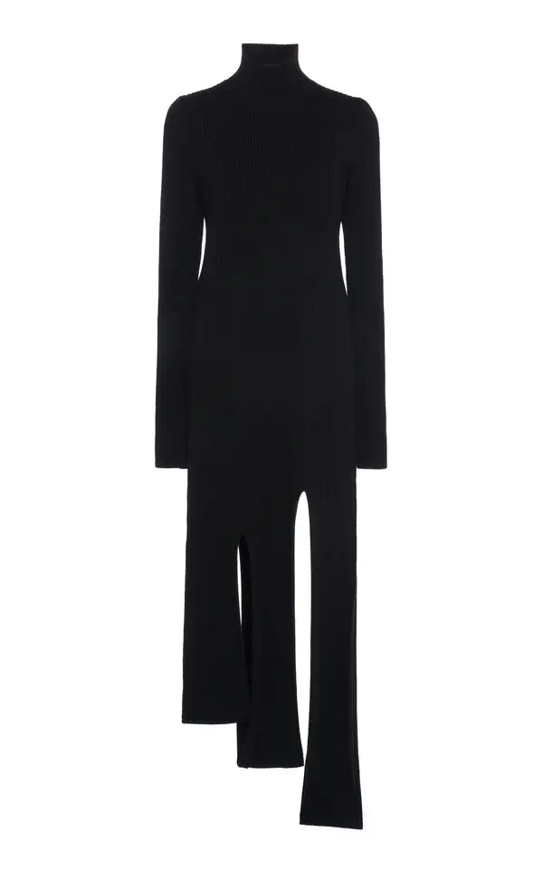 Bottega Veneta Ribbed Knit Mini Dress - Black