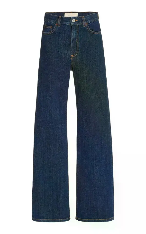 JEANERICA Pyramid Stretch High-rise Flared-leg Jeans - Blue