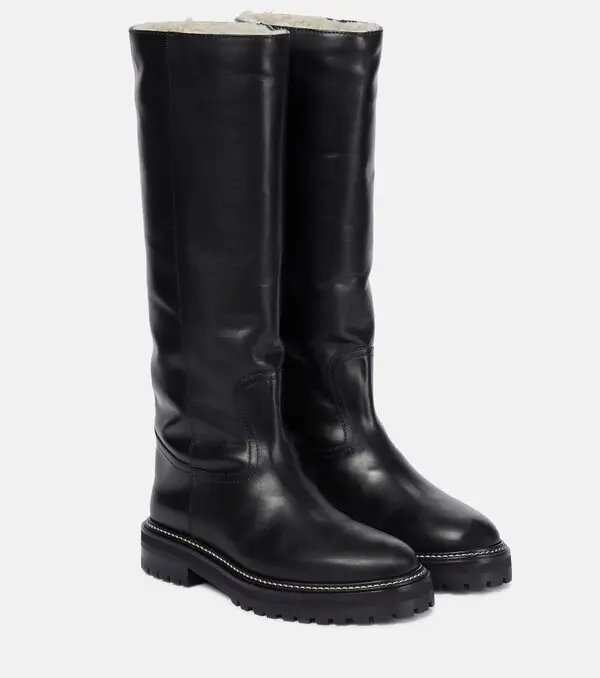 JIMMY CHOO Yomi Shearling-lined Leather Boots