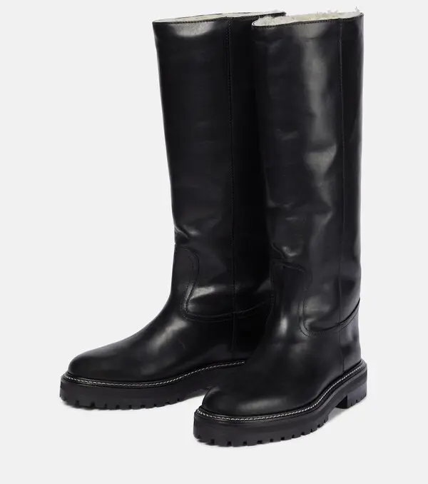 JIMMY CHOO Yomi Shearling-lined Leather Boots