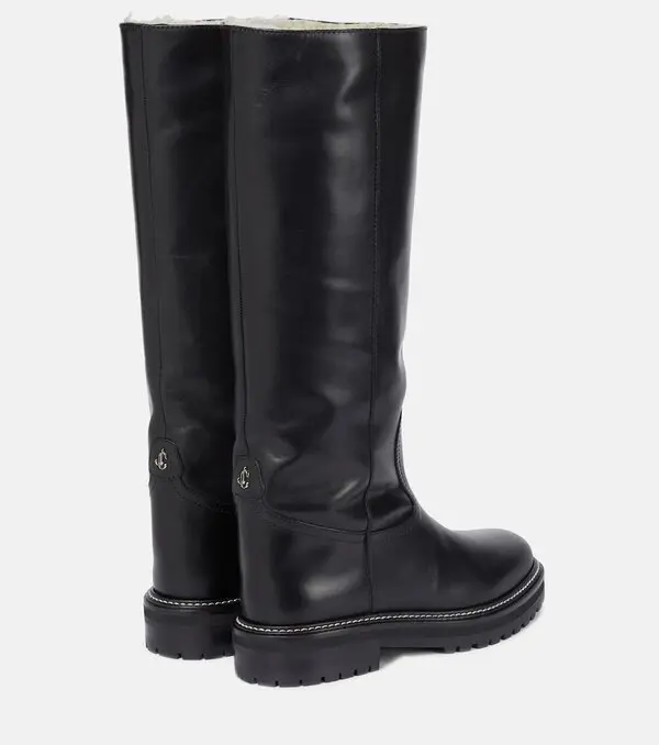 JIMMY CHOO Yomi Shearling-lined Leather Boots