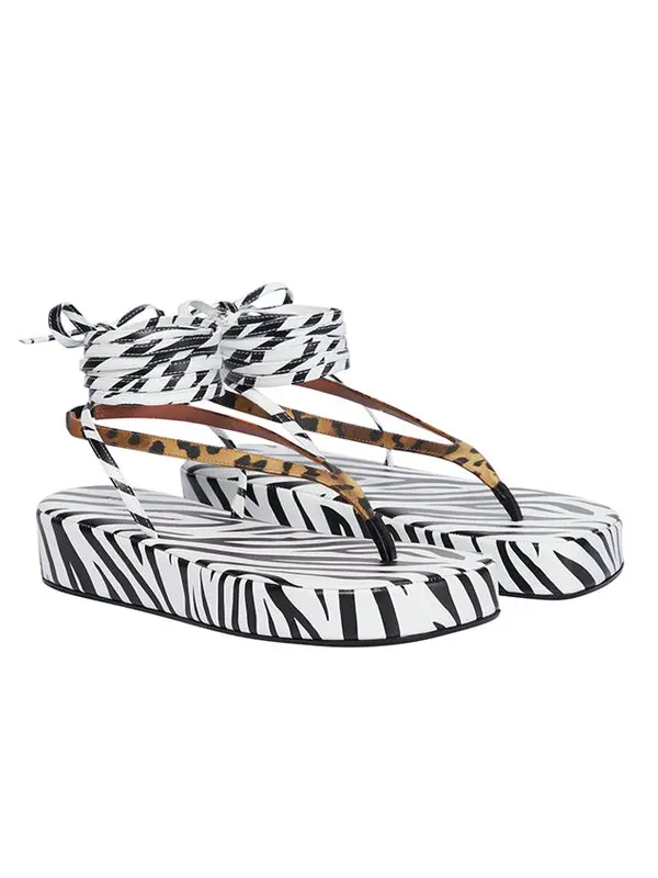 Amina Muaddi Jamie Printed Satin Sandals - Multicoloured