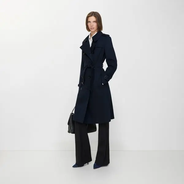 Burberry Long Chelsea Heritage Trench Coat - Coal Blue