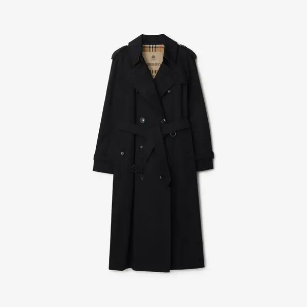 Burberry Long Waterloo Heritage Trench Coat - Black