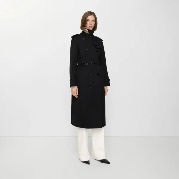 Burberry Long Waterloo Heritage Trench Coat - Black