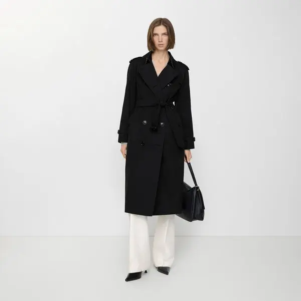 Burberry Long Waterloo Heritage Trench Coat - Black