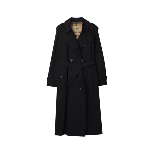 Burberry Long Waterloo Heritage Trench Coat - Black