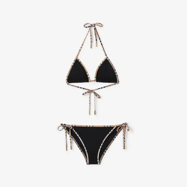 Burberry Check Trim Bikini - Black