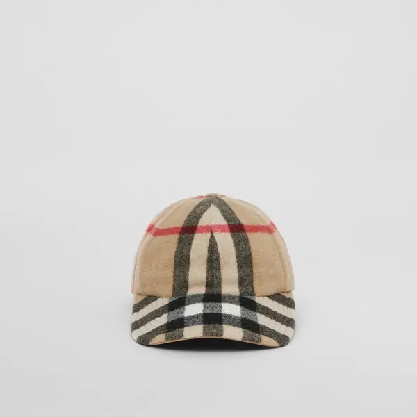 Burberry Exaggerated Check Wool Baseball Cap - Archive Beige