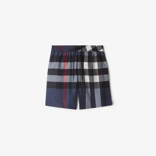 Burberry Check Swim Shorts - Carbon Blue