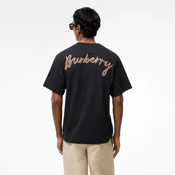 Burberry Logo Cotton T-shirt - Black