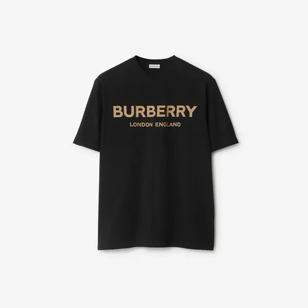 Burberry Logo Cotton T-shirt - Black